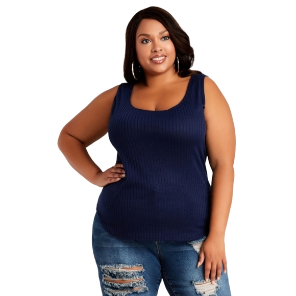 Ashley Stewart | Tops | Ashley Stewart Ribbed Knit Scoop Neck Tank Size 82 | Poshmark